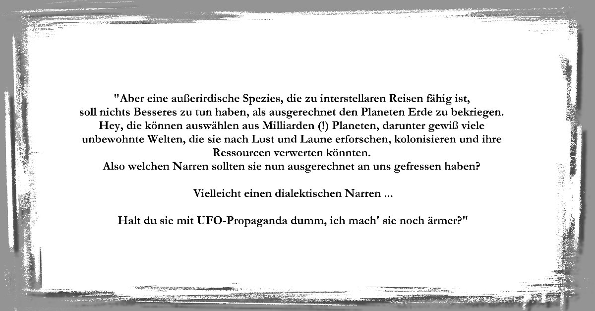 Der UFO-Hype oder wie ich lernte, hinter E.T. nur einen weiteren ...
