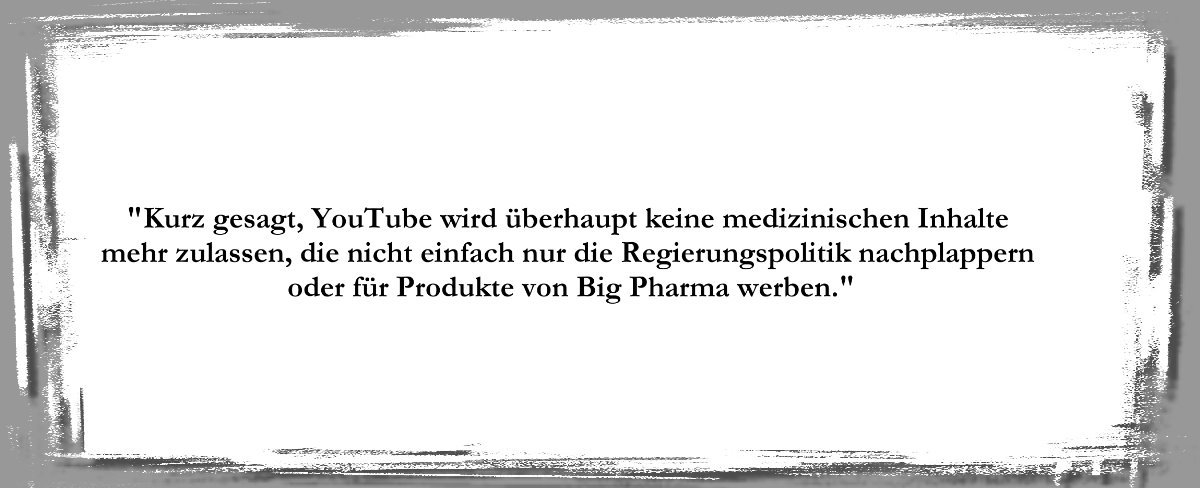 Einblick in die neue „Medizinische Fehlinformationspolitik“ von Youtube ...
